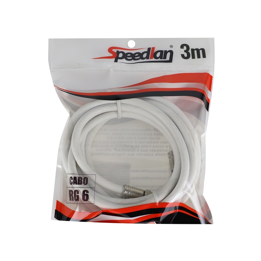 CABO COAXIAL RF06 COM CONECTOR RG06 1,2 METROS - DUAL COMP